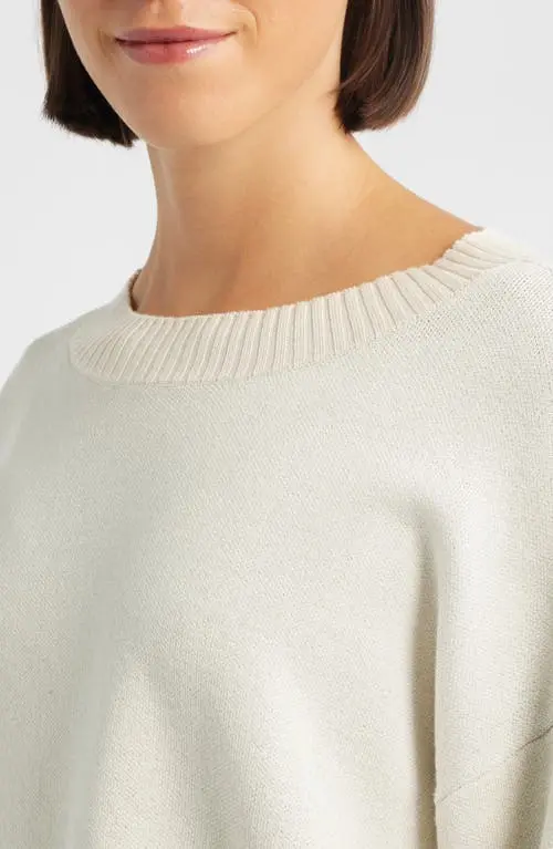 CITY BLUES Striped Sleeve Crop Sweater - Sand