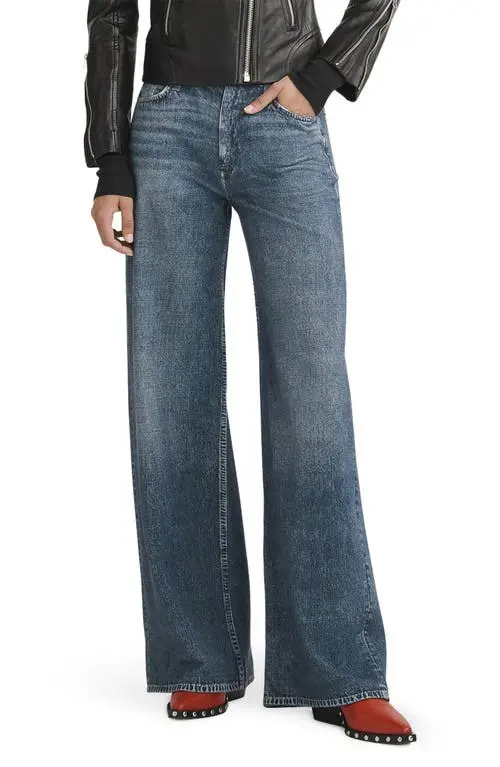 Rag & Bone Rb Miramar Sofie High Waist Ankle Wide Leg Terry Sweatpant Jeans - Kimbr
