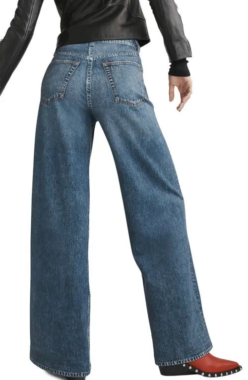 Rag & Bone Rb Miramar Sofie High Waist Ankle Wide Leg Terry Sweatpant Jeans - Kimbr
