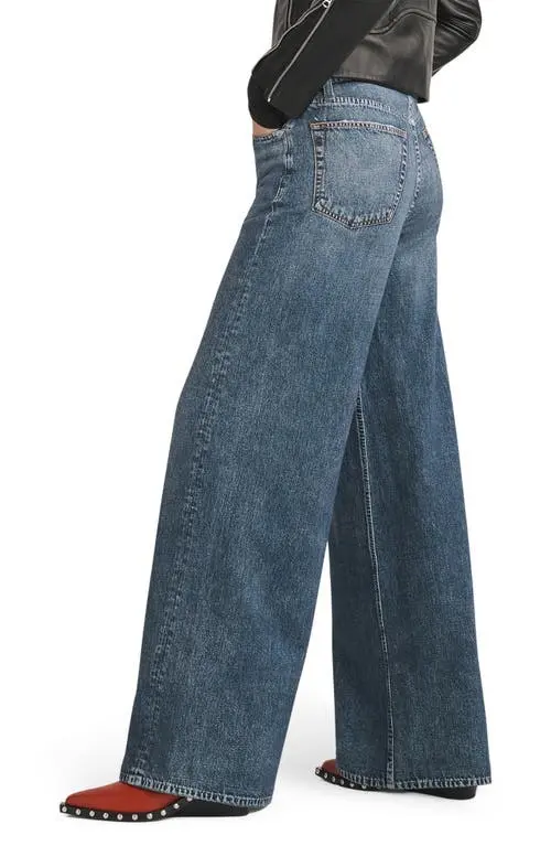 Rag & Bone Rb Miramar Sofie High Waist Ankle Wide Leg Terry Sweatpant Jeans - Kimbr