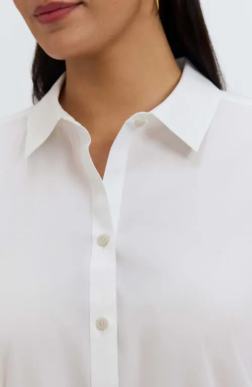Foxcroft Cotton Blend Button-up Shirt - White