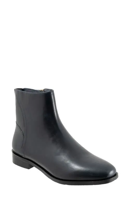 Trotters Ava Leather Booties - Navy