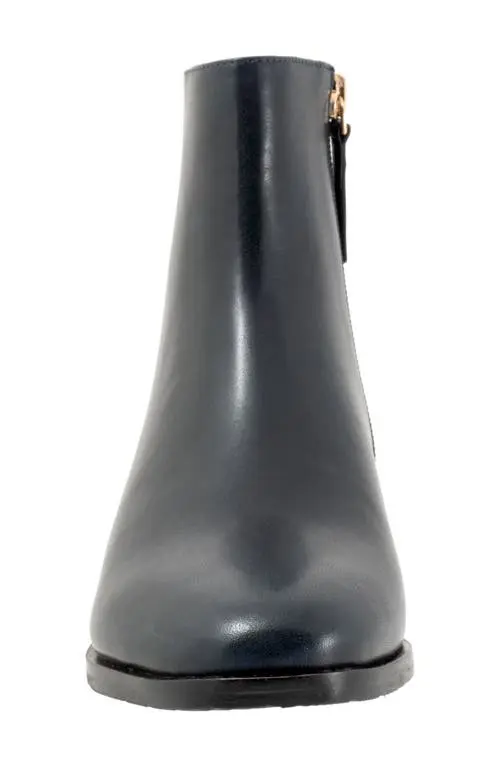Trotters Ava Leather Booties - Navy