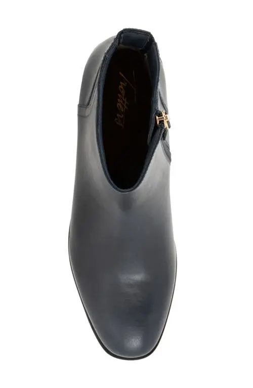 Trotters Ava Leather Booties - Navy