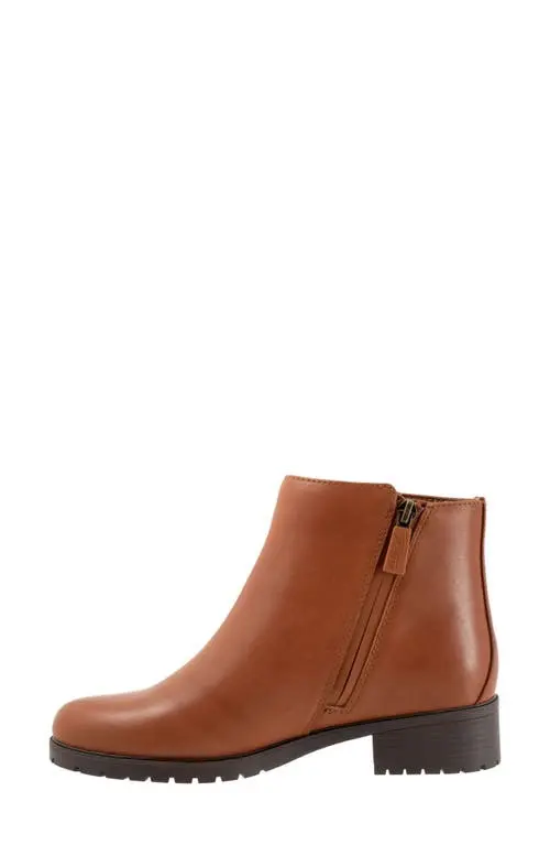 Trotters Leather Ankle Booties - Luggage