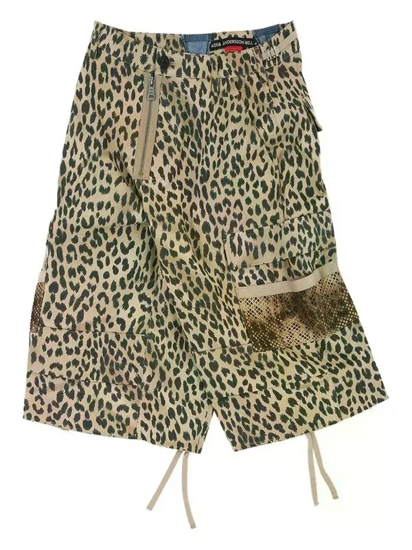 Andersson Bell Leopard-Print Cargo Shorts In Neutrals - 17% Off