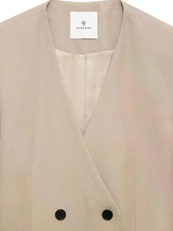 ANINE BING Maron Double-breasted Blazer - Neutrals