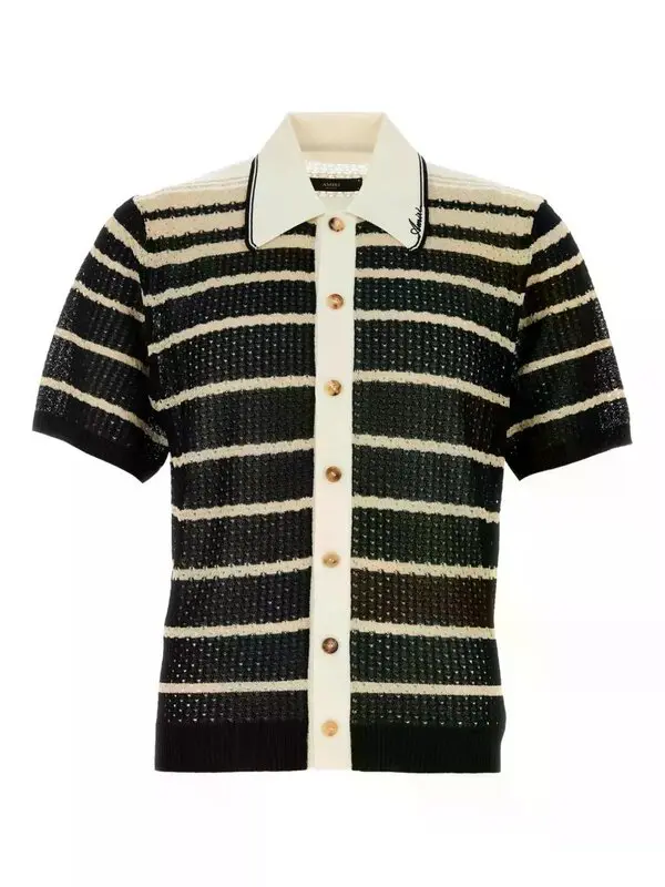 Amiri Striped Crochet Shirt