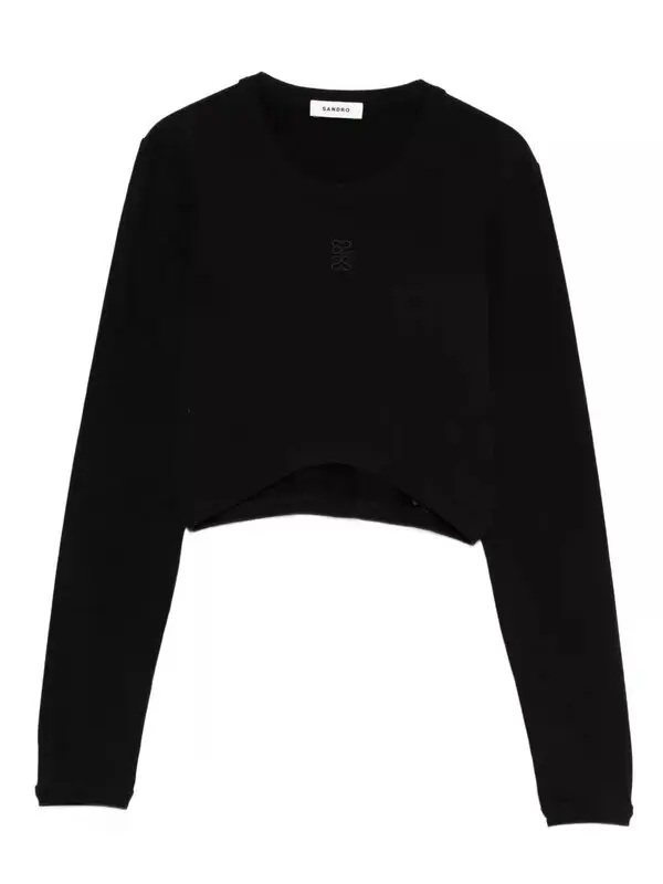 Sandro Cropped Long-sleeve Top