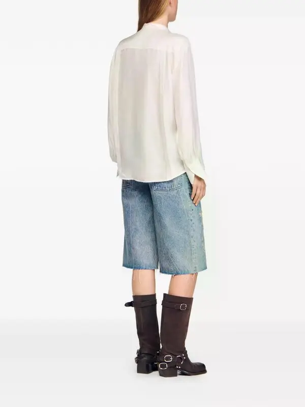 Sandro Tie-detail Silk Shirt - White