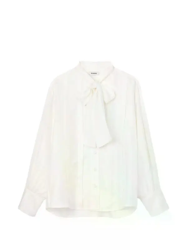Sandro Tie-detail Silk Shirt - White