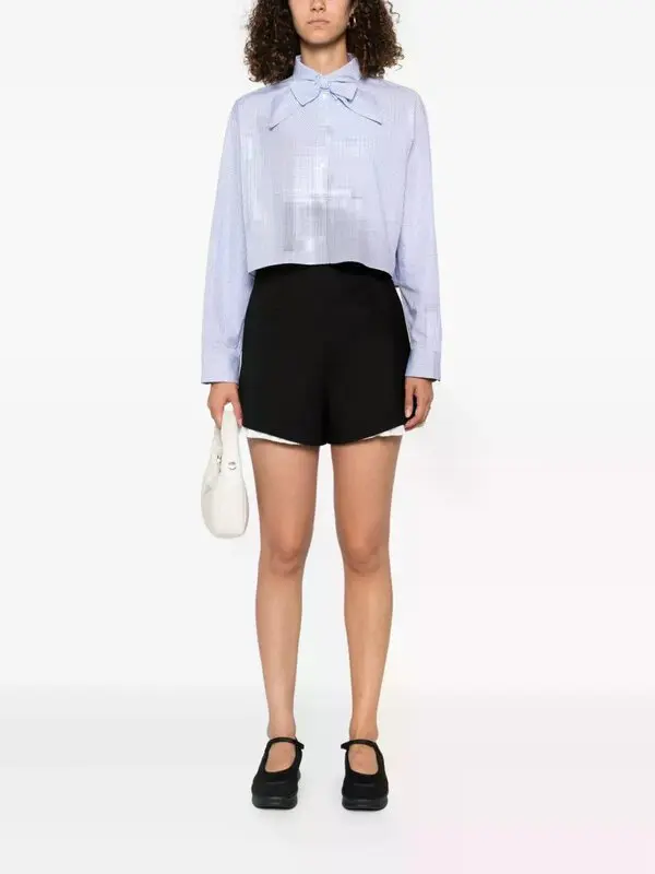 Sandro Checked Cropped Shirt