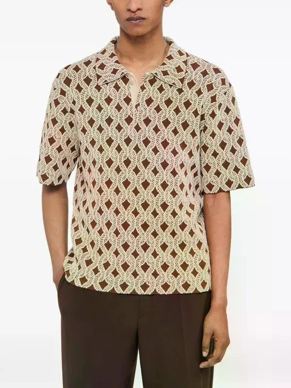 Sandro Geometric-pattern Polo Shirt