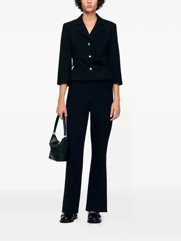 Sandro Button-detailed High-waist Trousers - Black