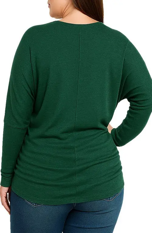 STANDARDS & PRACTICES Batwing Long Sleeve Tunic Top - Hunter Green