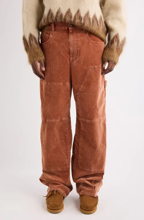 Isabel Marant Étoile Lorson Wide Leg Corduroy Pants - Rust