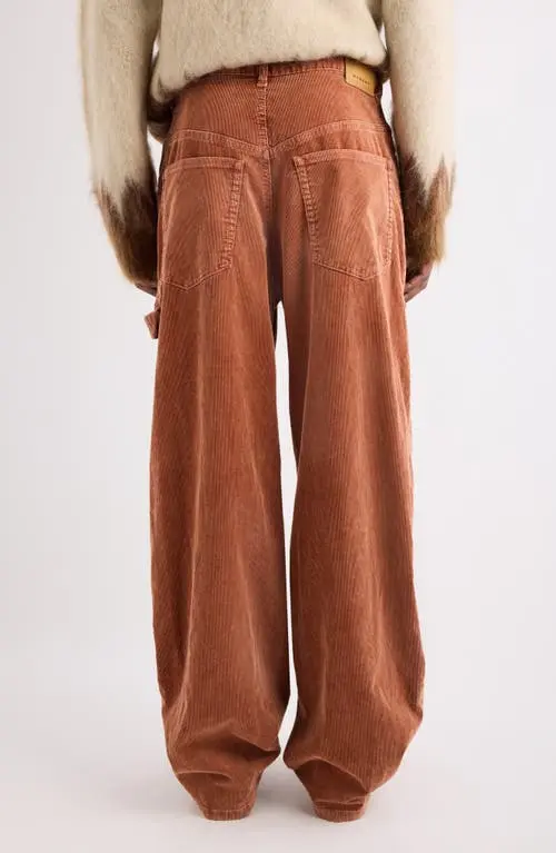 Isabel Marant Étoile Lorson Wide Leg Corduroy Pants - Rust