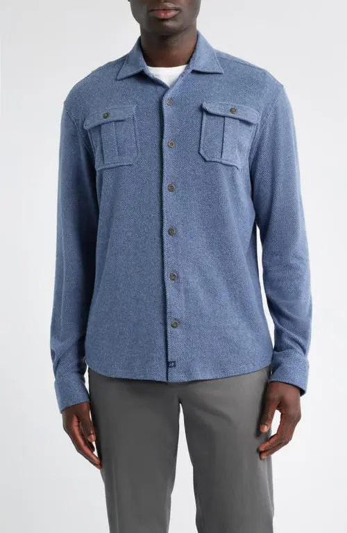 Johnnie-o Carl Brushed Knit Button-up Shirt - Laguna Blue