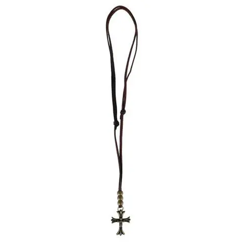 Trafalgar Manu Cross And Bead Adjustable Necklace - Brown