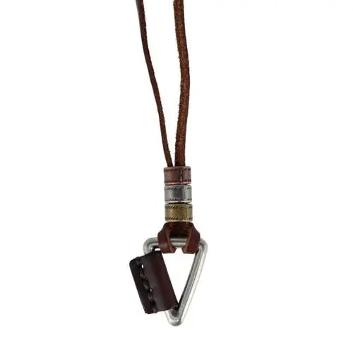 Trafalgar Gable Triangle And Beaded Leather Adjustable Necklace