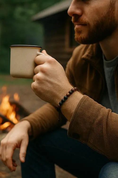 Trafalgar Ryder Wood Bead Adjustable Bracelet