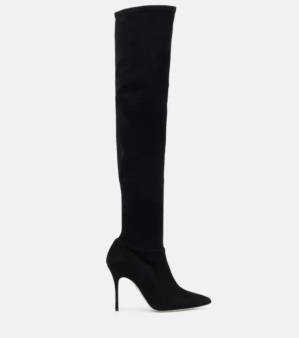 Manolo Blahnik Pascalarehi 105 Suede Over-the-knee Boots