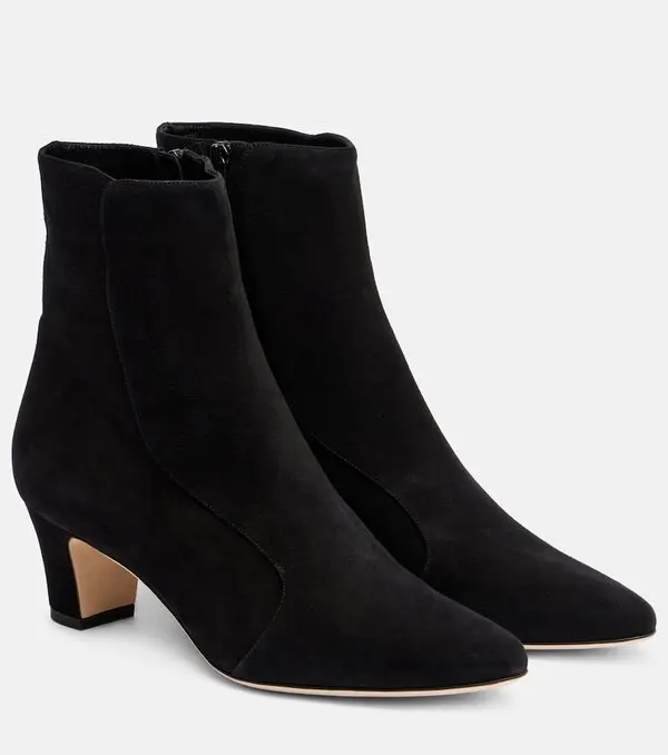Manolo Blahnik Myconia 50 Suede Ankle Boots - Black