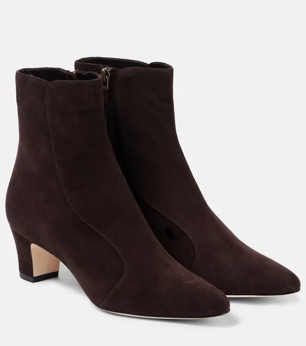 Manolo Blahnik Myconia 50 Suede Ankle Boots - Brown