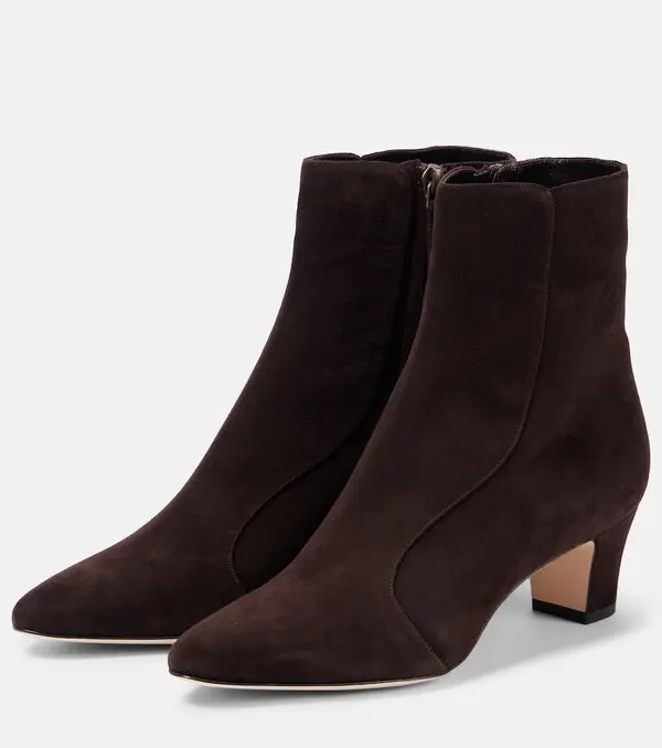 Manolo Blahnik Myconia 50 Suede Ankle Boots - Brown