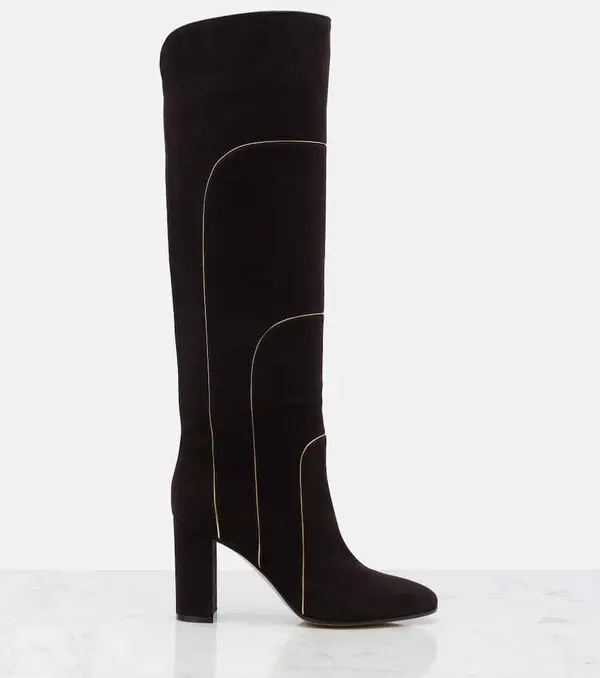 GIANVITO ROSSI 85 Suede Knee-high Boots