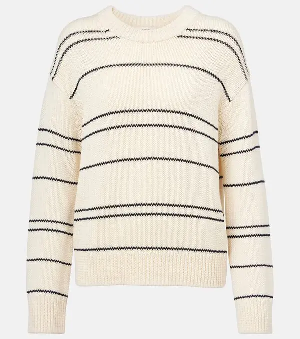 Vince Striped Wool-blend Sweater - Beige