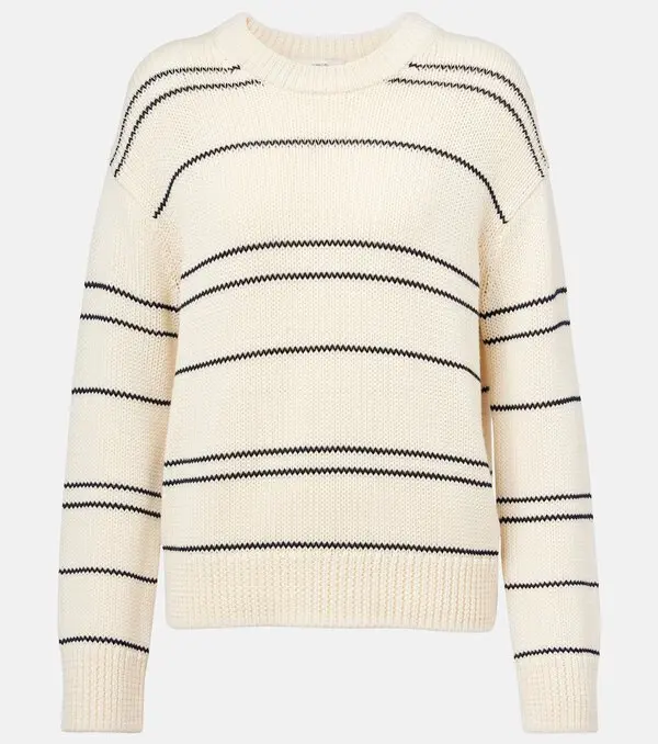Vince Striped Wool-blend Sweater - Beige