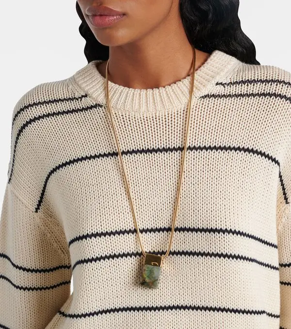 Vince Striped Wool-blend Sweater - Beige