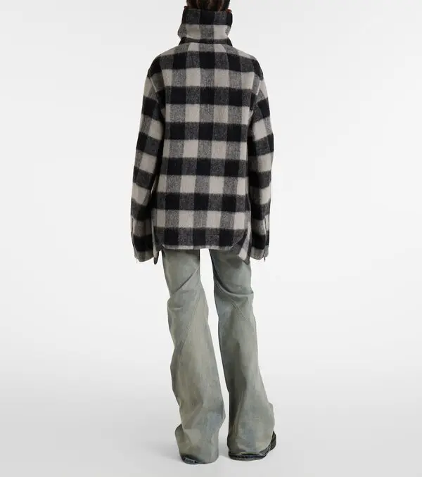 Rick Owens Exploder Checked Virgin Wool Jacket - Black