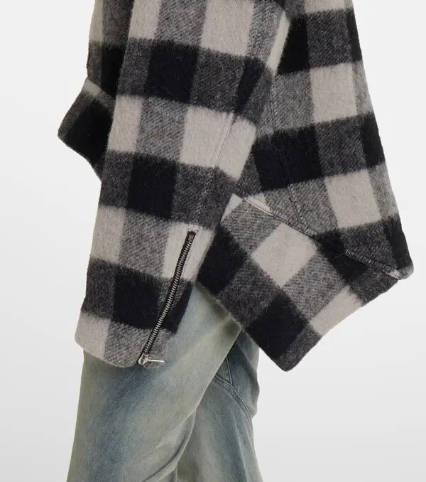 Rick Owens Exploder Checked Virgin Wool Jacket - Black