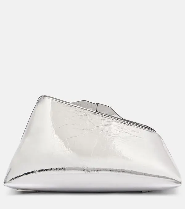 Attico 8.30 Pm Oversized Leather Clutch - Silver