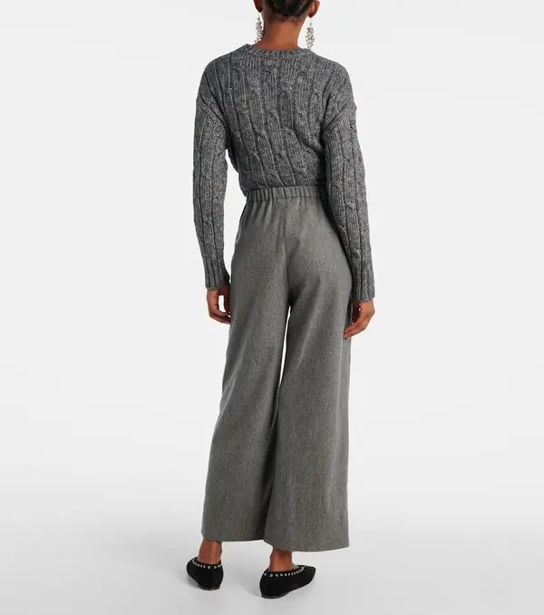 Max Mara Floria Virgin Wool Straight Pants - Grey