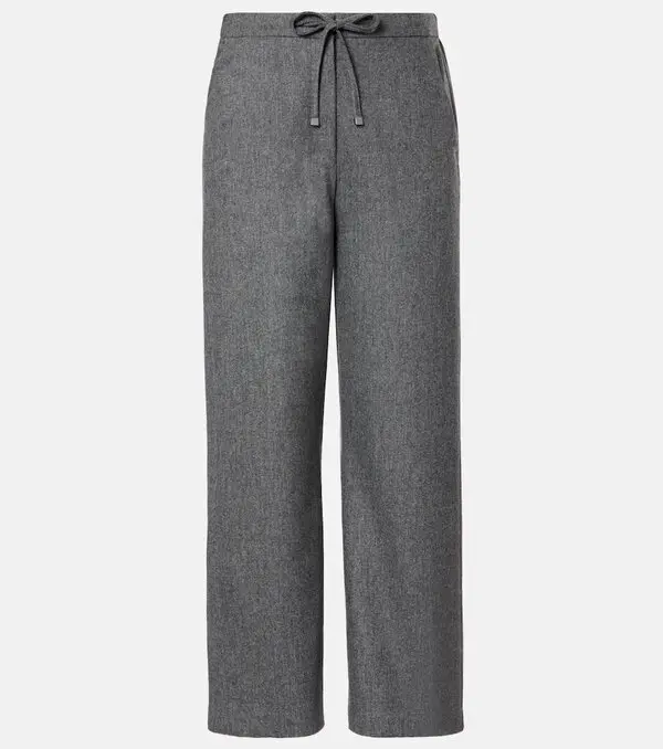 Max Mara Floria Virgin Wool Wide-leg Pants - Grey