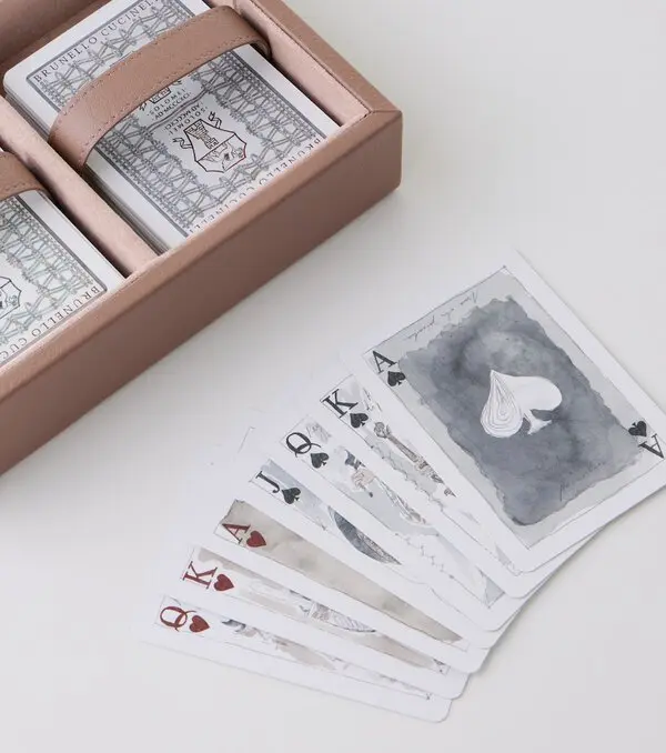 Brunello Cucinelli Leather Playing Card Set And Case