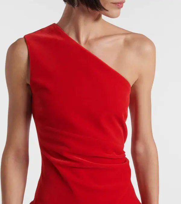 PATOU One-shoulder Cotton Mini Dress - Red