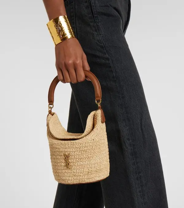 Saint Laurent Gaby Raffia Bucket Bag