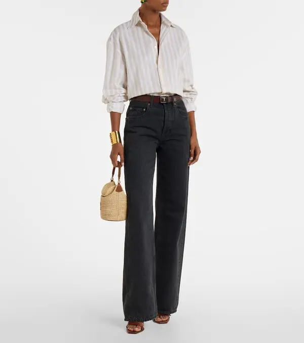 Saint Laurent Gaby Raffia Bucket Bag