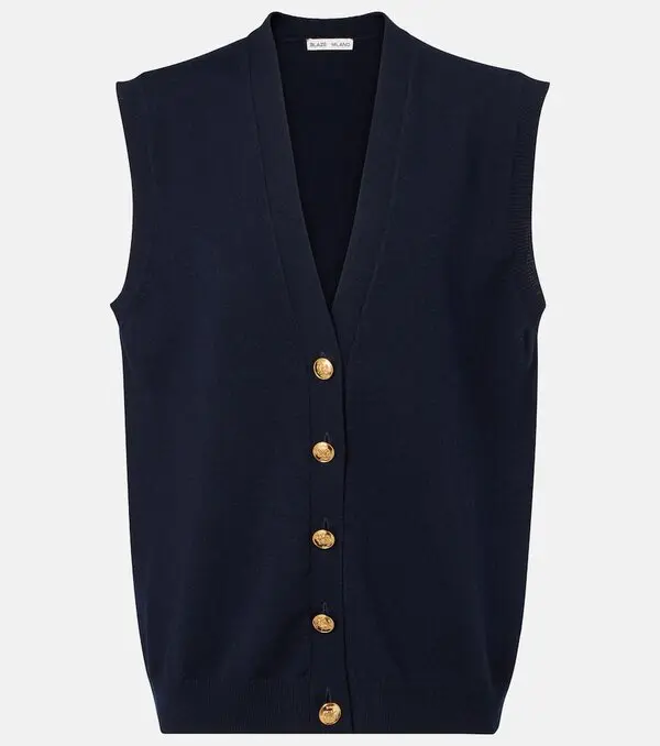 BLAZÉ MILANO Highland Wool And Cashmere Vest - Blue