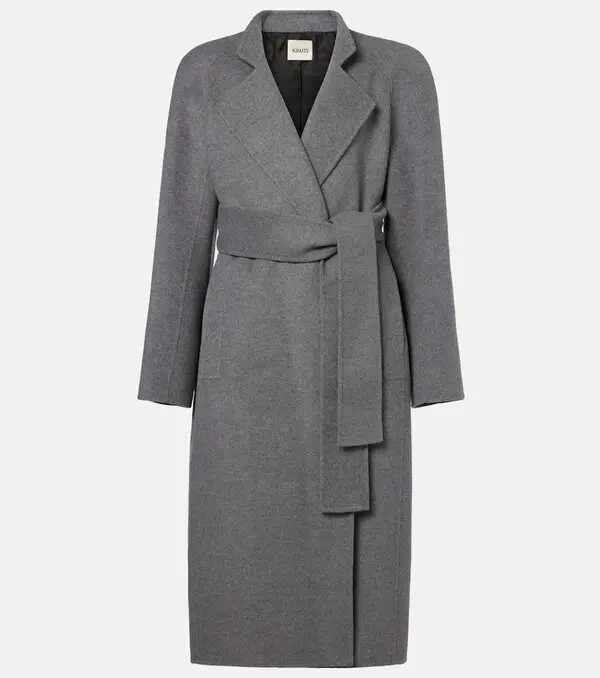 Khaite Deena Wool Wrap Coat - Grey