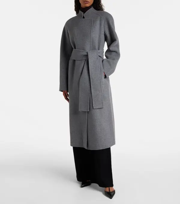 Khaite Deena Wool Wrap Coat - Grey