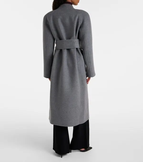 Khaite Deena Wool Wrap Coat - Grey