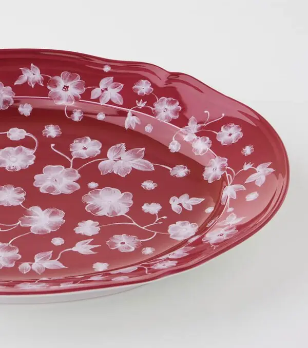 CABANA X Ginori 1735 Floral Porcelain Platter - Red