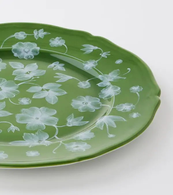 CABANA X Ginori 1735 Floral Porcelain Charger Plate - Green