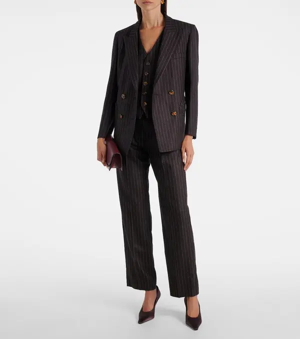 BLAZÉ MILANO Feral Pinstripe Vest - Brown