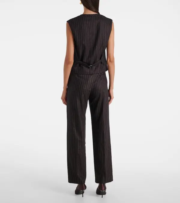 BLAZÉ MILANO Feral Pinstripe Vest - Brown